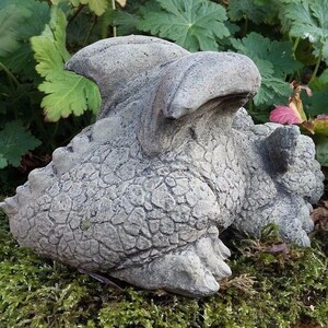 Reconstituted Stone Garden Snoozing Dragon Statue Ornament - Etsy UK