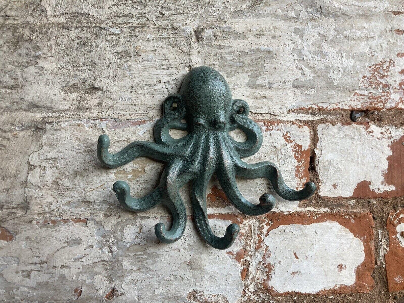 Cast Iron Hanging Coloured Octopus Hook Metal Ornament - Etsy UK