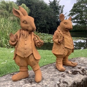 Pair of Cold Cast Iron Ratty and Rabbit Figures - Etsy UK