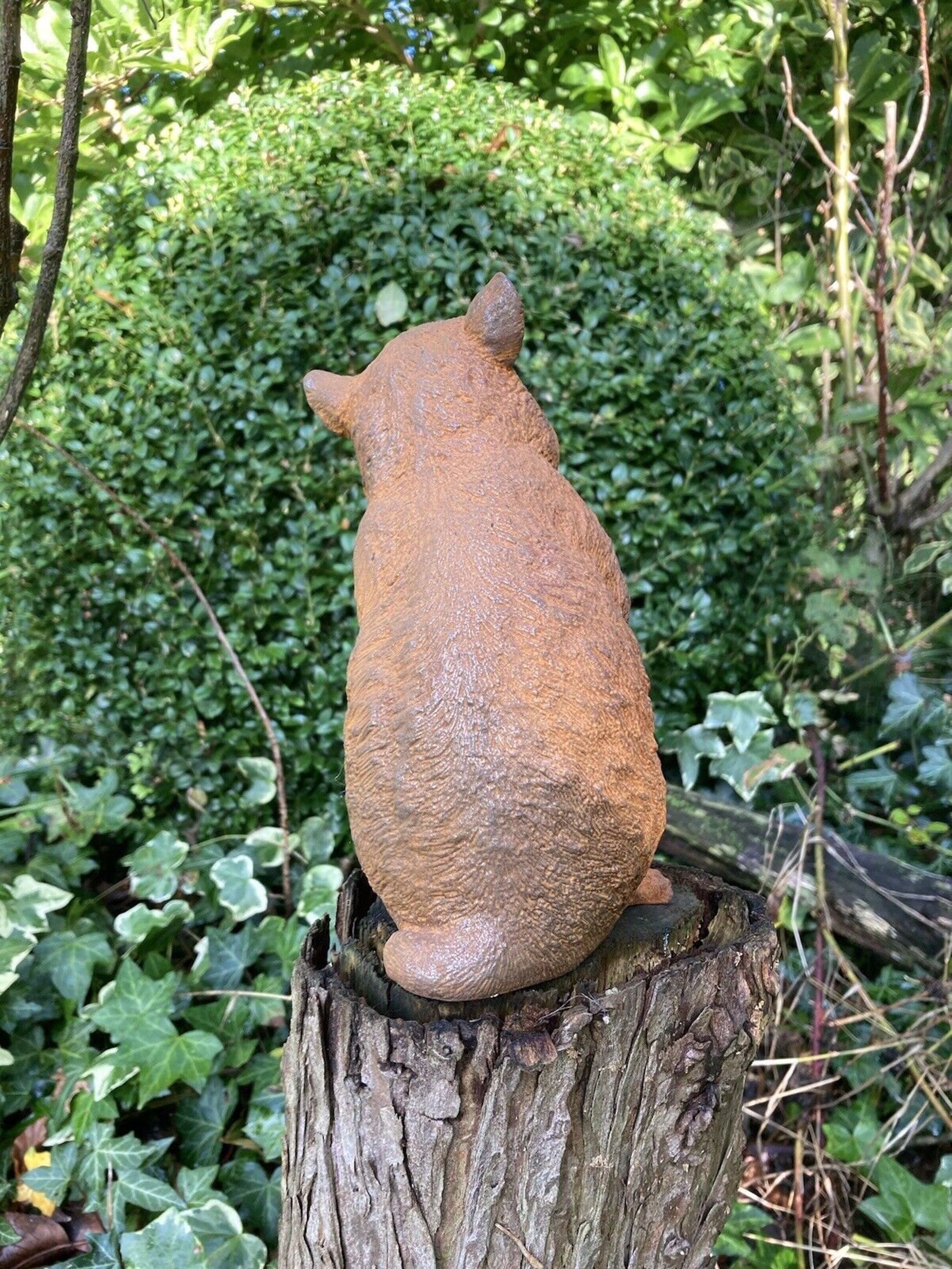 Metal Rusty Cast Iron Saxophone Playing Musical Hamster Garden Ornament ...