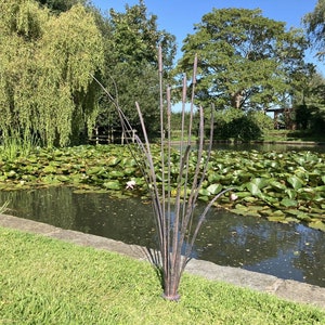 Metal Garden Bulrush Stake Garden Ornament - Etsy UK