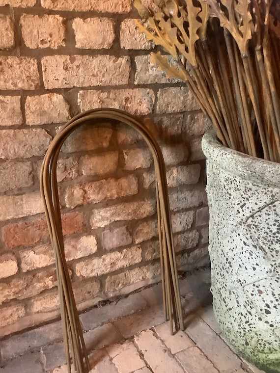 Set of 10 Rusty Metal Garden Border Hoop Supports | Etsy