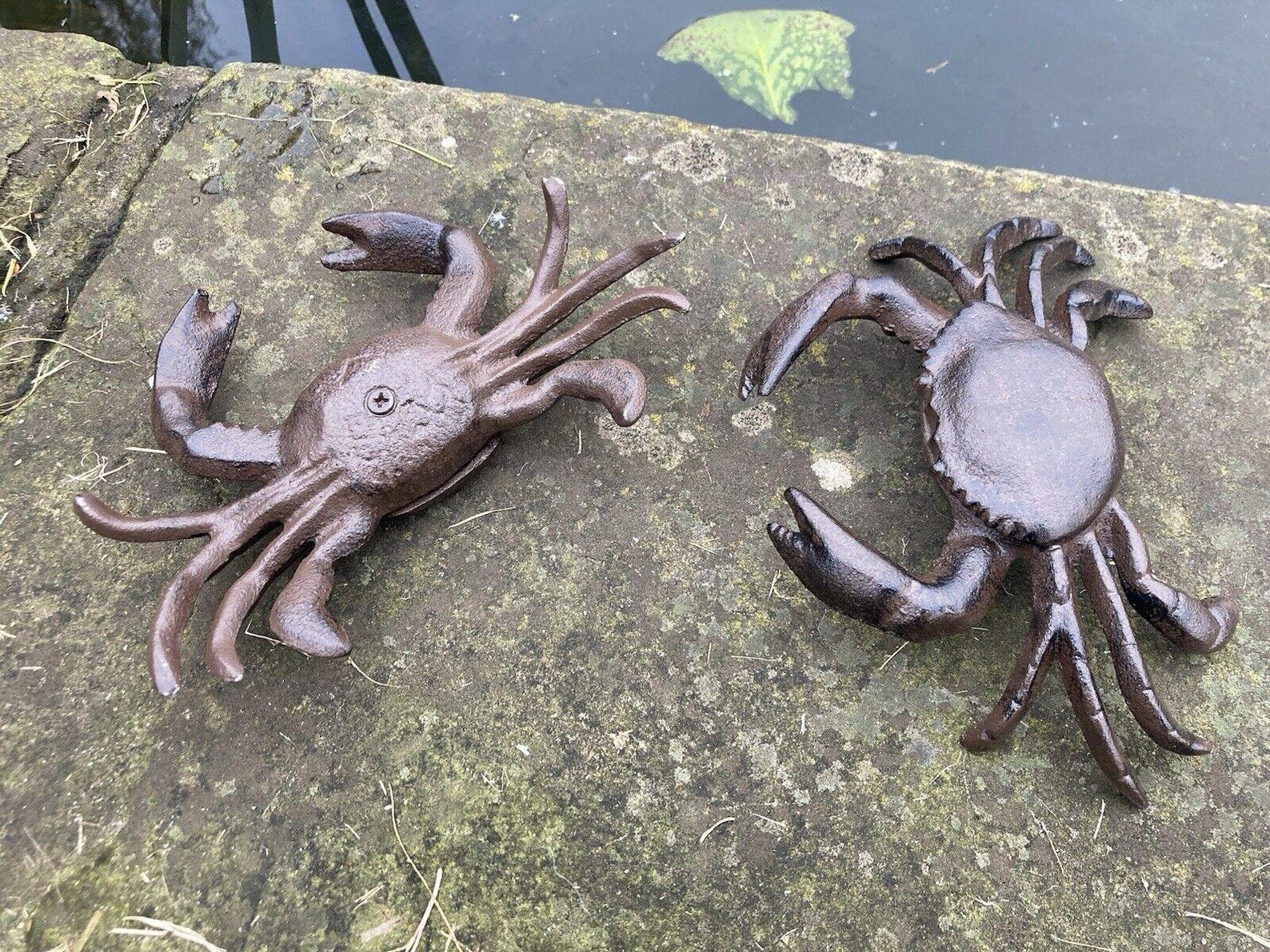 Pair of Cast Iron Crab Pond Garden Ornaments - Etsy UK