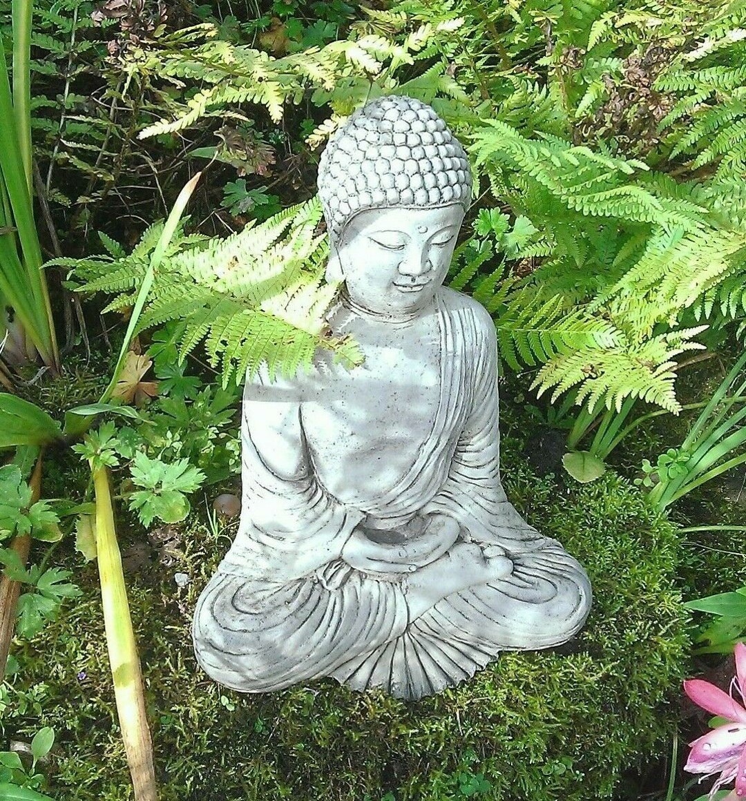 Reconstituted Stone Garden Zen Lotus Buddha - Etsy UK