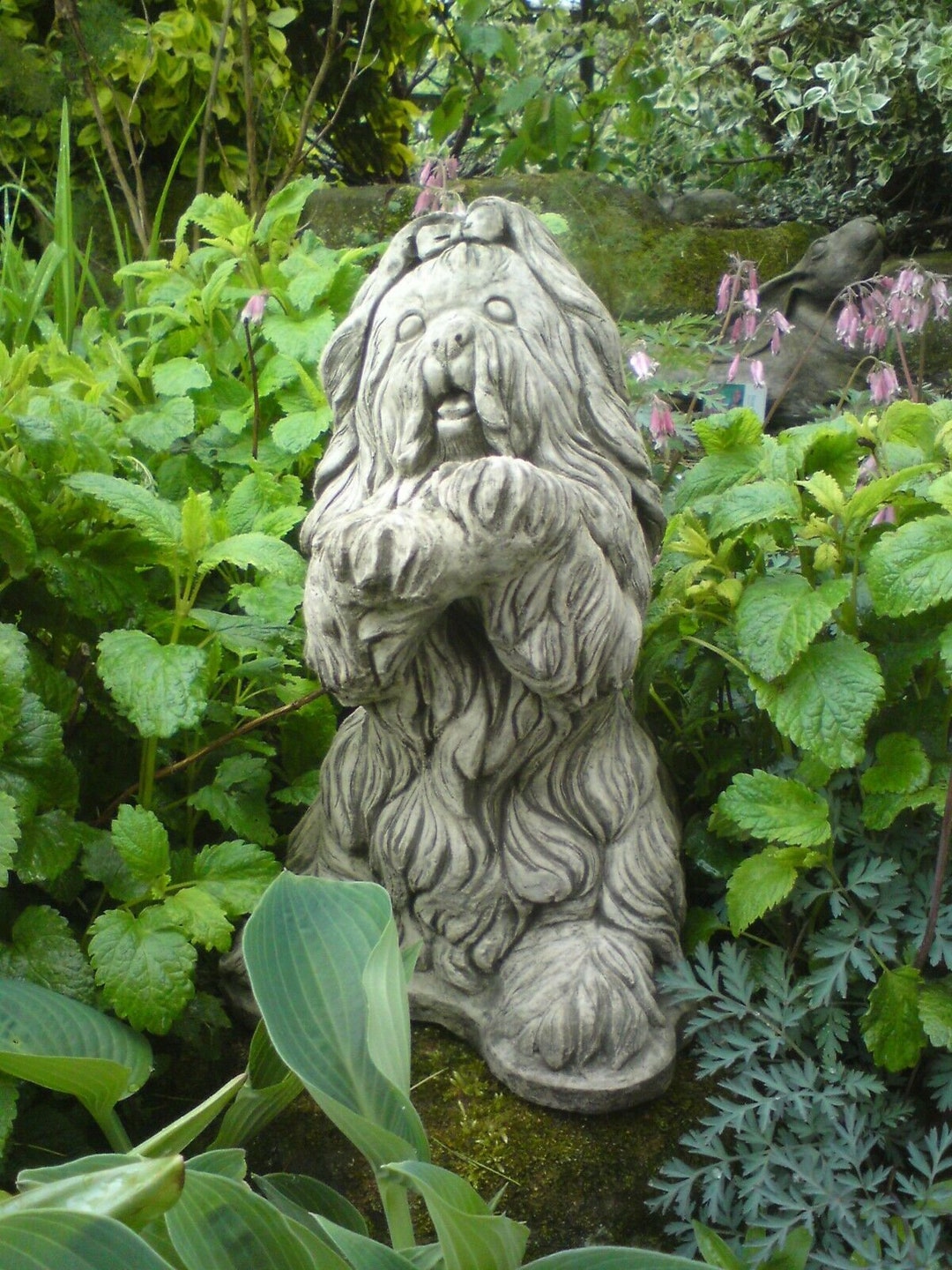 Reconstituted Stone Begging Shih-tzu Dog Statue Ornament - Etsy UK