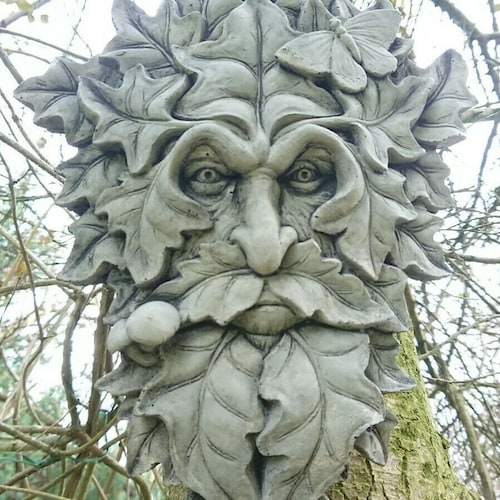 Stone Garden Green Man Leaf Face/branches Wall Tree Plaque - Etsy UK