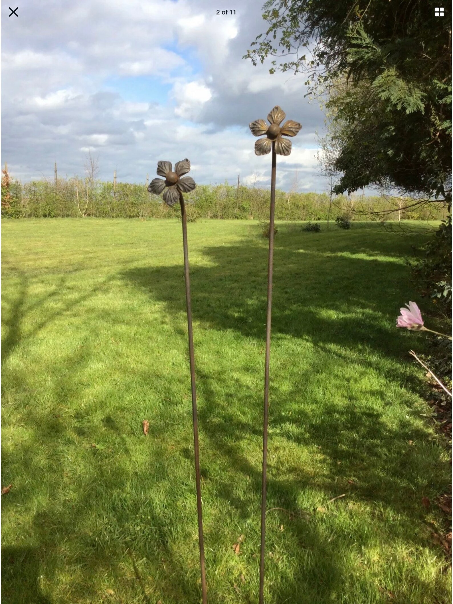 Set of 3 Rusty Metal 1.5m Flower Plant Supports / Stands - Etsy UK