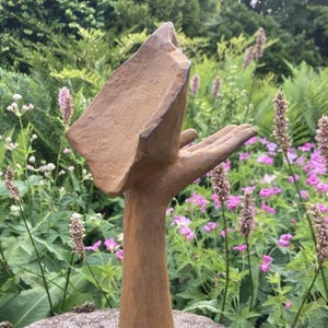 Rusty Cast Iron Face / Hand Modern Art Garden Ornament - Etsy UK