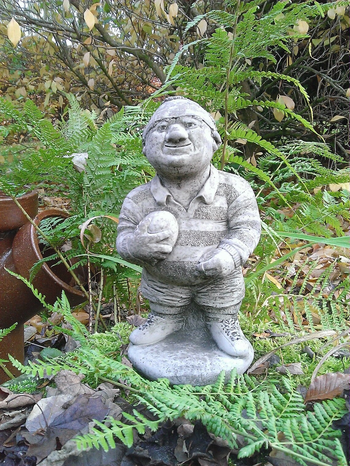 Reconstituted Stone Garden Rugby Player Statue Ornament - Etsy UK