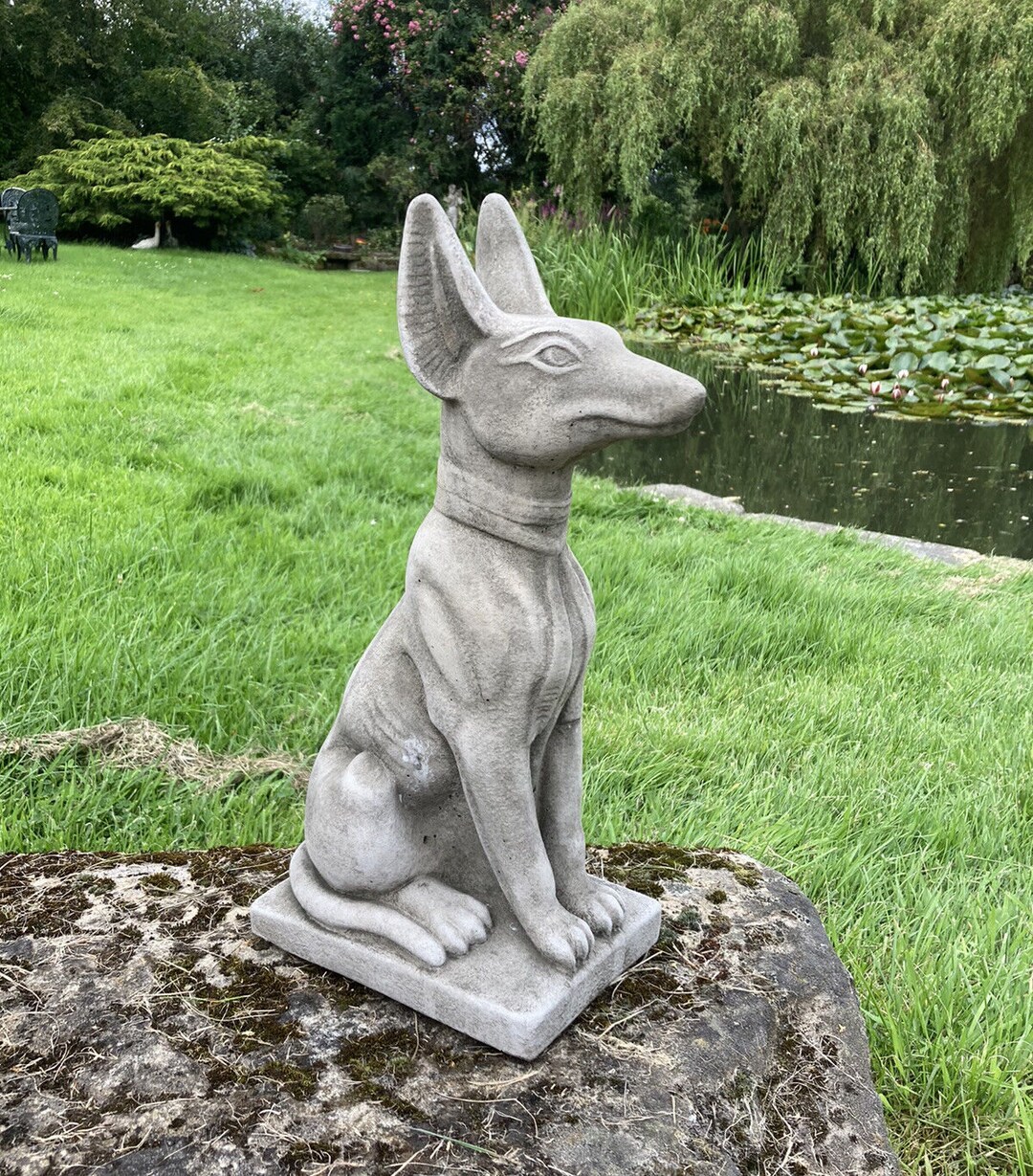 Reconstituted Stone Garden Sitting Egyptian Pharaoh Dog Statue - Etsy