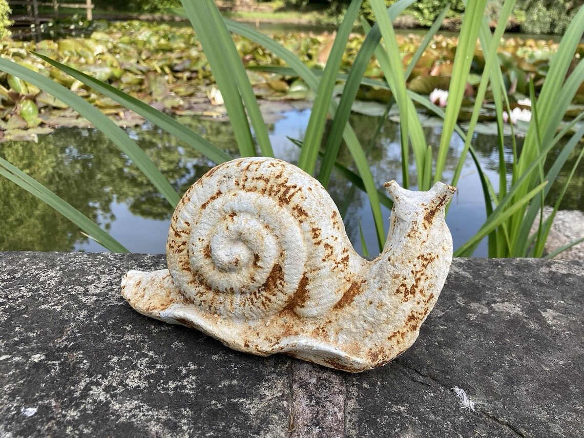 Cast Iron Snail Garden Ornament - Etsy UK