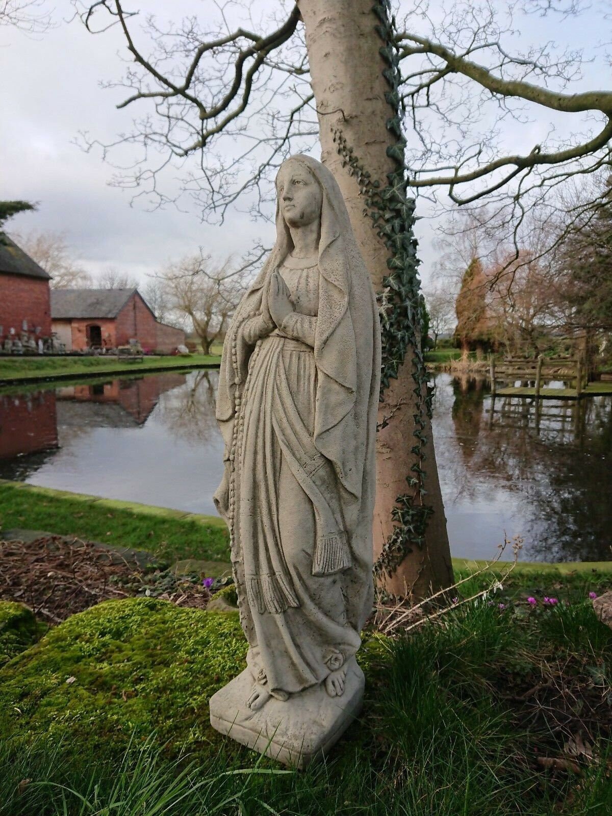 Stone Garden Religious Virgin Mary Statue - Etsy UK