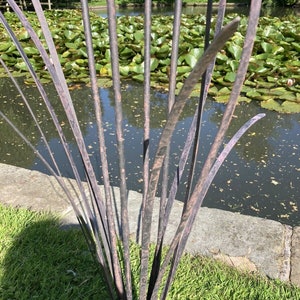 Metal Garden Bulrush Stake Garden Ornament - Etsy UK