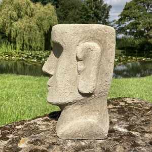 Stone Garden Small Moai Head Planter Ornament - Etsy UK