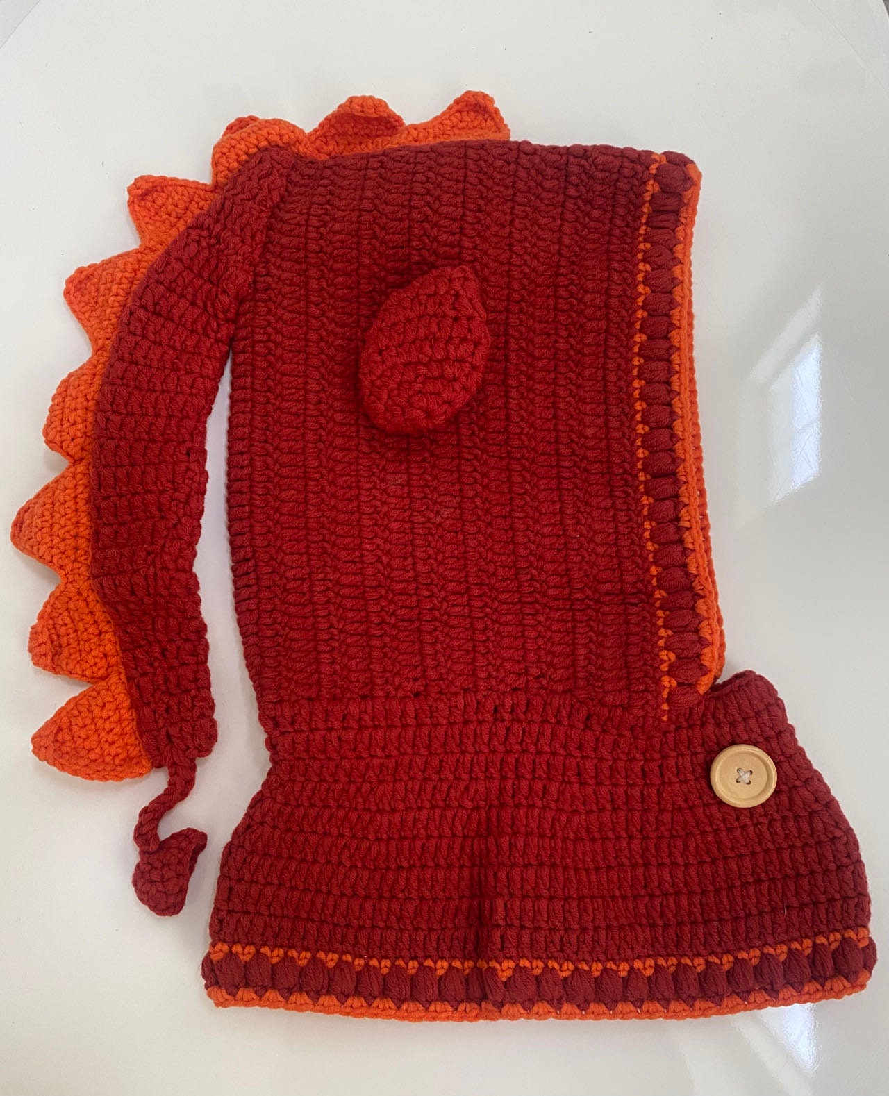 Dragon Hooded Cowl With Spikes, Ears and Tails Super Soft Cotton Yarn ...