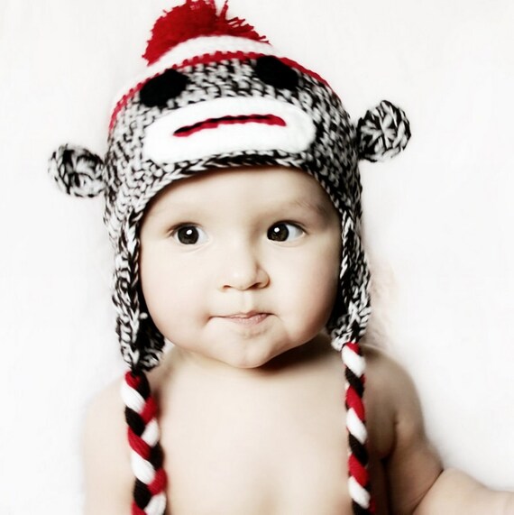All Cotton Handmade Crochet Classic Sock Monkey Hats Varies - Etsy