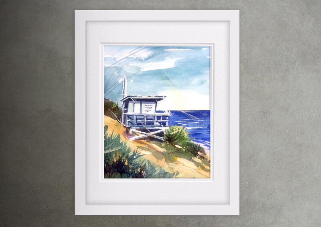 Poster - Malibu Lifeguard Tower, Print Art, 8" X 10" - Etsy