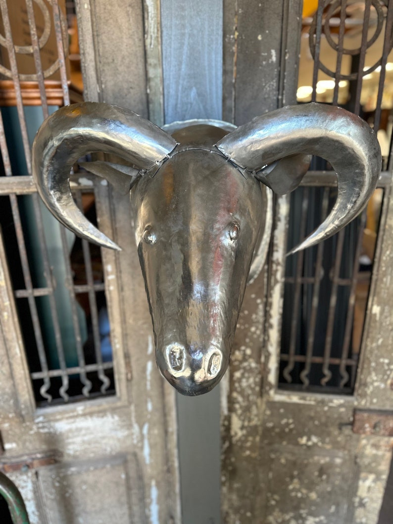 Huge Metal Rams Head Wall Mount Goat Sheep Horns - Etsy