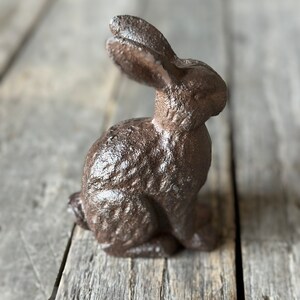 Small 4” Cast Iron Rabbit Statue - Figurine Paperweight Art Figure ...