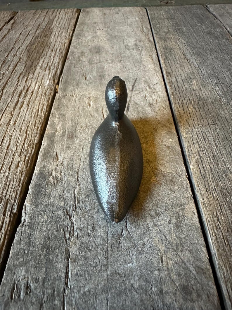 Small Cast Iron Duck Decoy Statue - Figurine Shelf Art Mallard Hunting ...