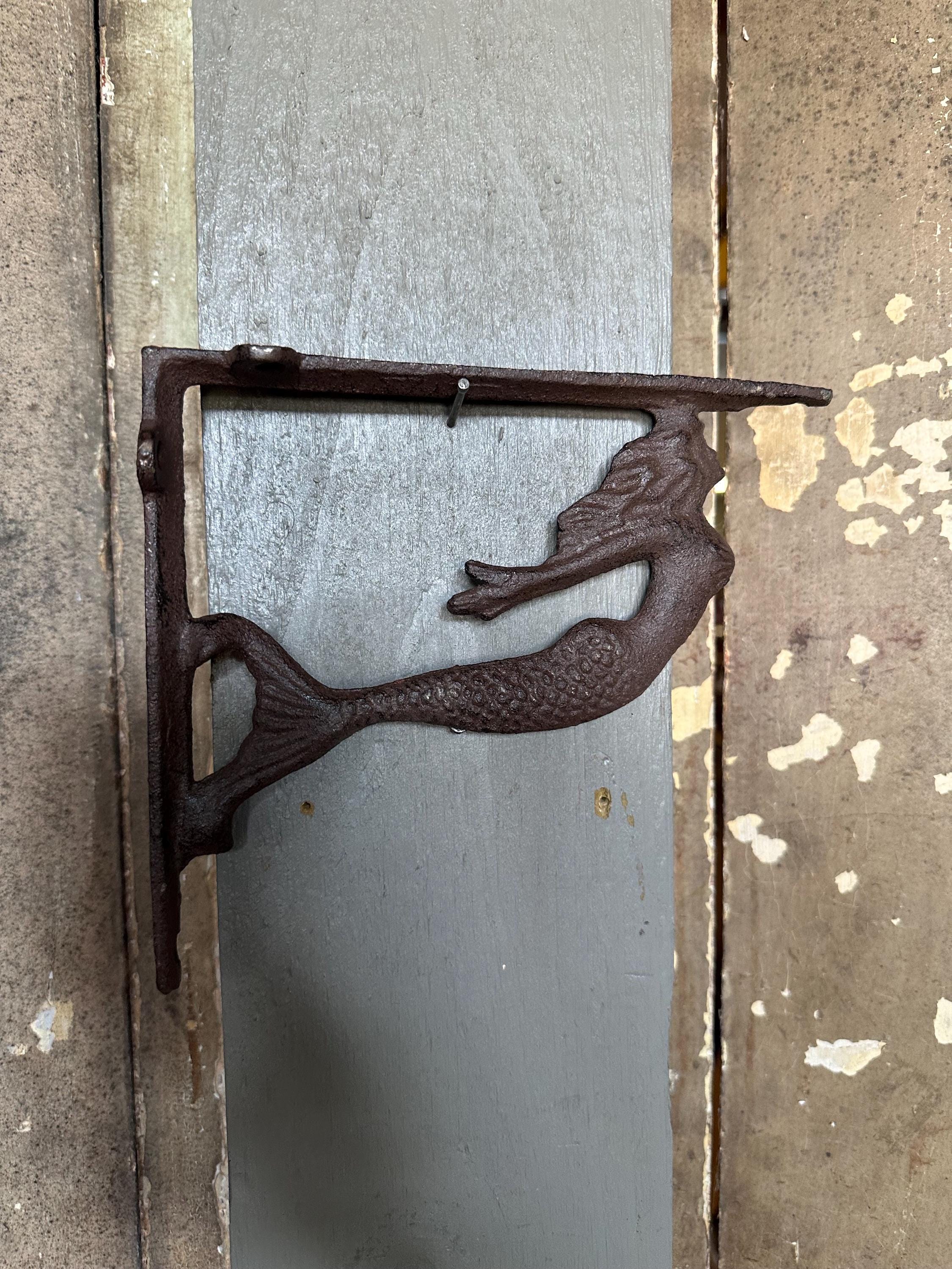 Set of 2 Cast Iron Mermaid Brackets - Nautical Shelf Beach Decor - Etsy
