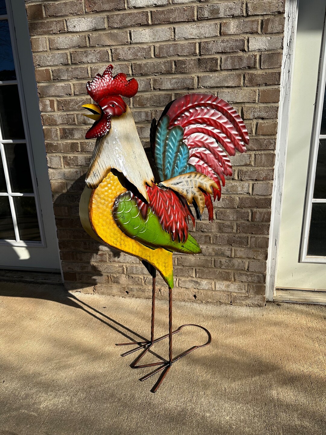 LARGE 3.5 Ft Tall Rooster Metal Statue Garden Art Yard Chicken - Etsy