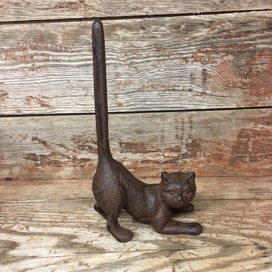 Cast Iron Cat Toilet Paper Roll Holder Stand Rack Rustic | Etsy