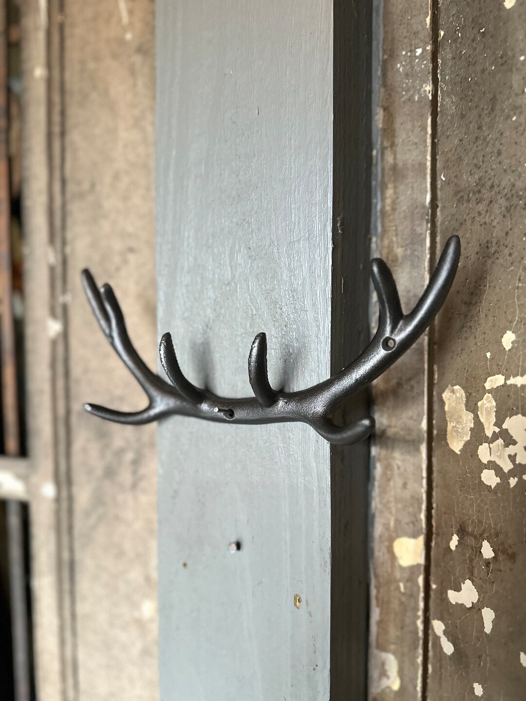 Cast Iron Antler Hook - Key Towel Bathroom Entryway Holder - Etsy