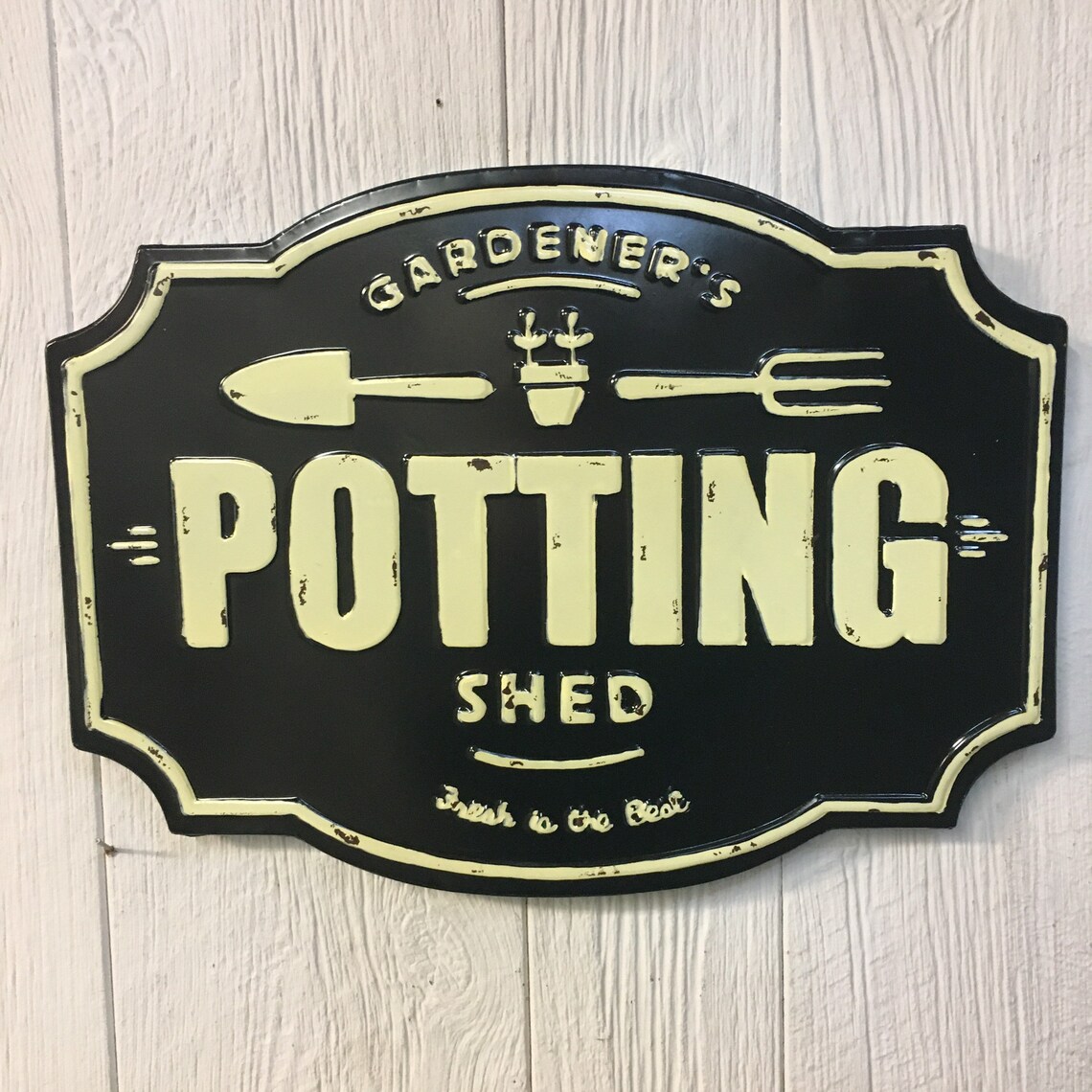 Gardeners Potting Shed Metal Sign Fresh Flowers Fruit | Etsy
