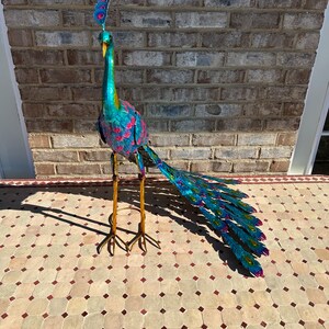 Beautiful Large Metal Peacock Statue Sculpture Garden Yard Art Home ...