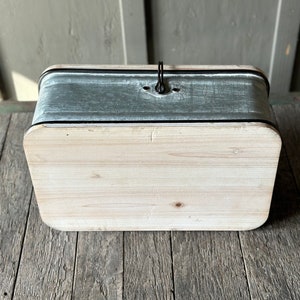 Set of 2 - Wood & Galvanized Metal Boxes With Lids, Handles, and Latch ...