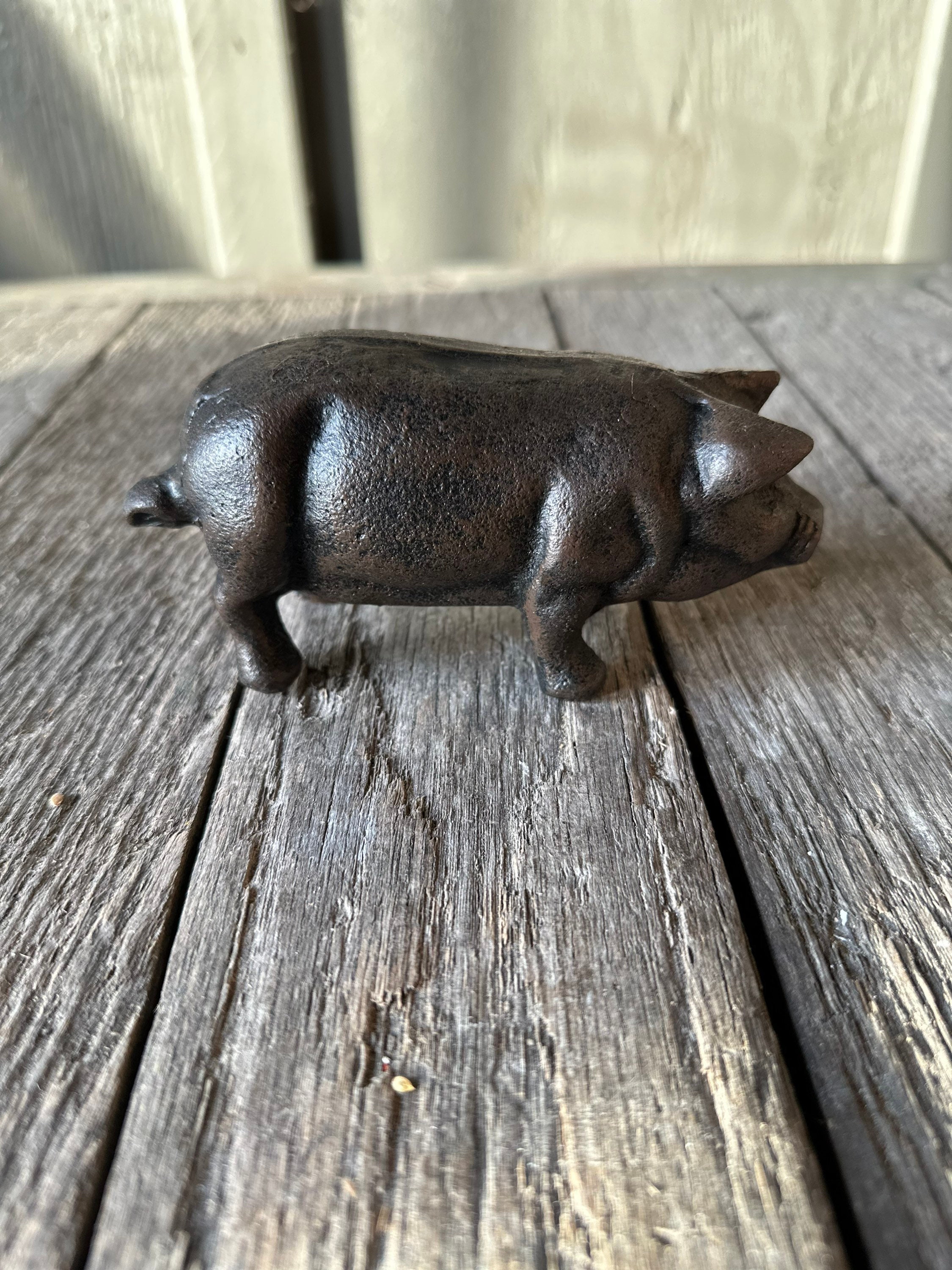 Small 5 Cast Iron Pig Statue Figurine Paperweight Art - Etsy