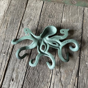Large Octopus Cast Iron Wall Hanger Hook - Etsy