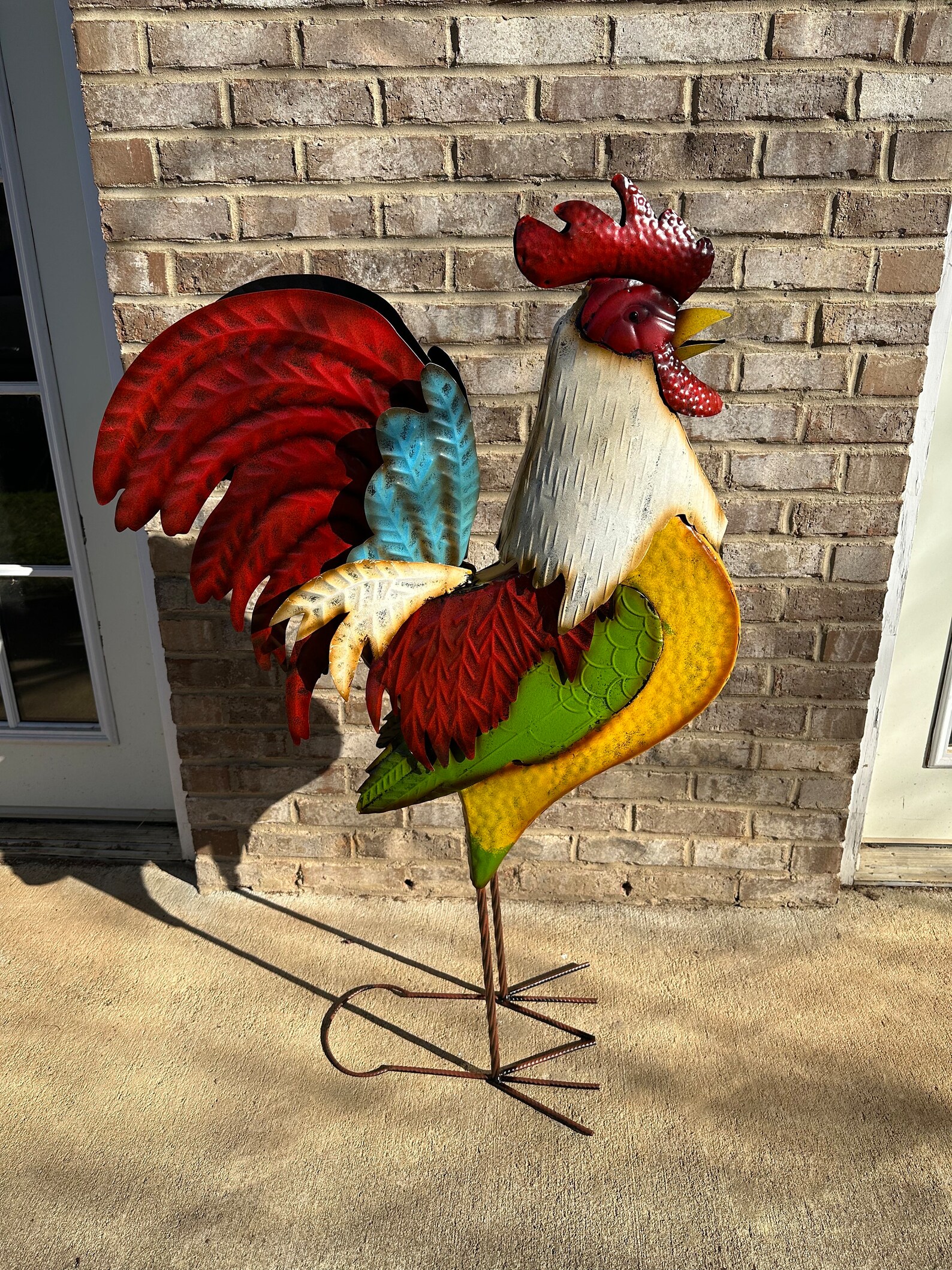 LARGE 3.5 Ft Tall Rooster Metal Statue Garden Art Yard Chicken - Etsy
