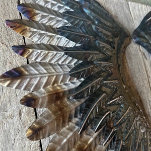 25” Set of Galvanized Metal Angel Wings Pair Rustic Hanging Wall Decor ...