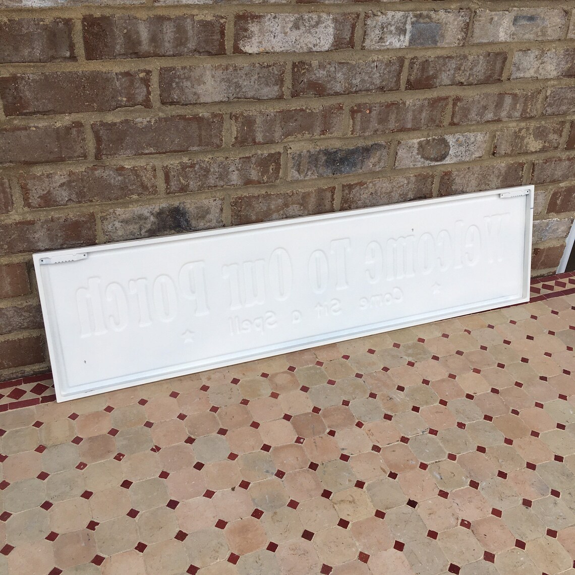 36x9 Welcome to Our Porch Hanging Metal Sign Embossed - Etsy