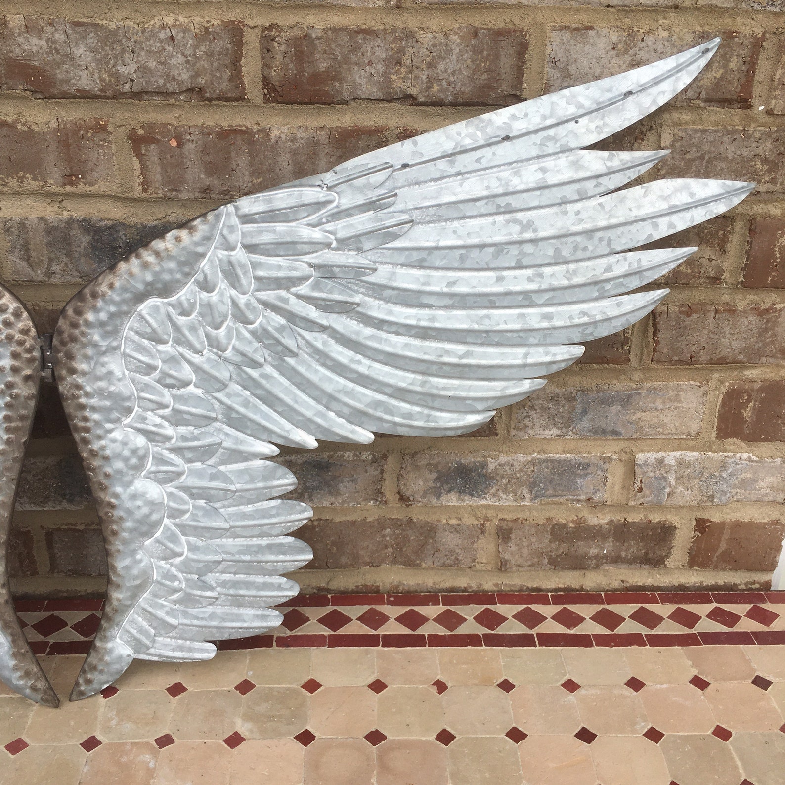 Set of Galvanized Metal Angel Wings Pair Hinges Rustic Hanging - Etsy