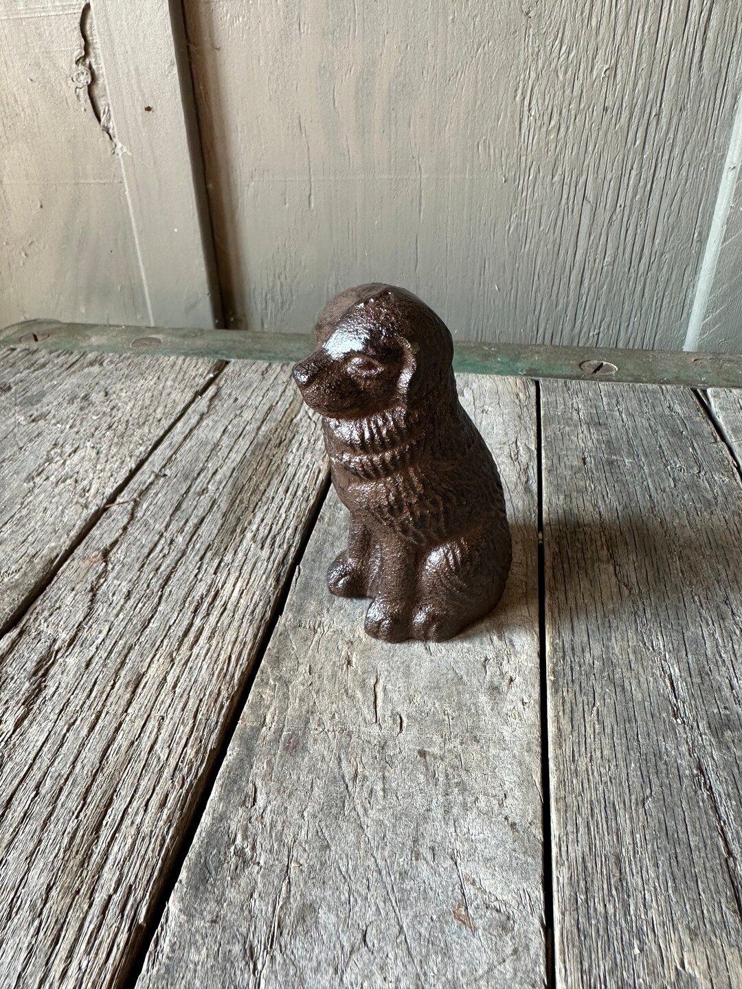 4” Cast Iron Dog Statue Paperweight Art Figurine Gift Mountain Dog - Etsy