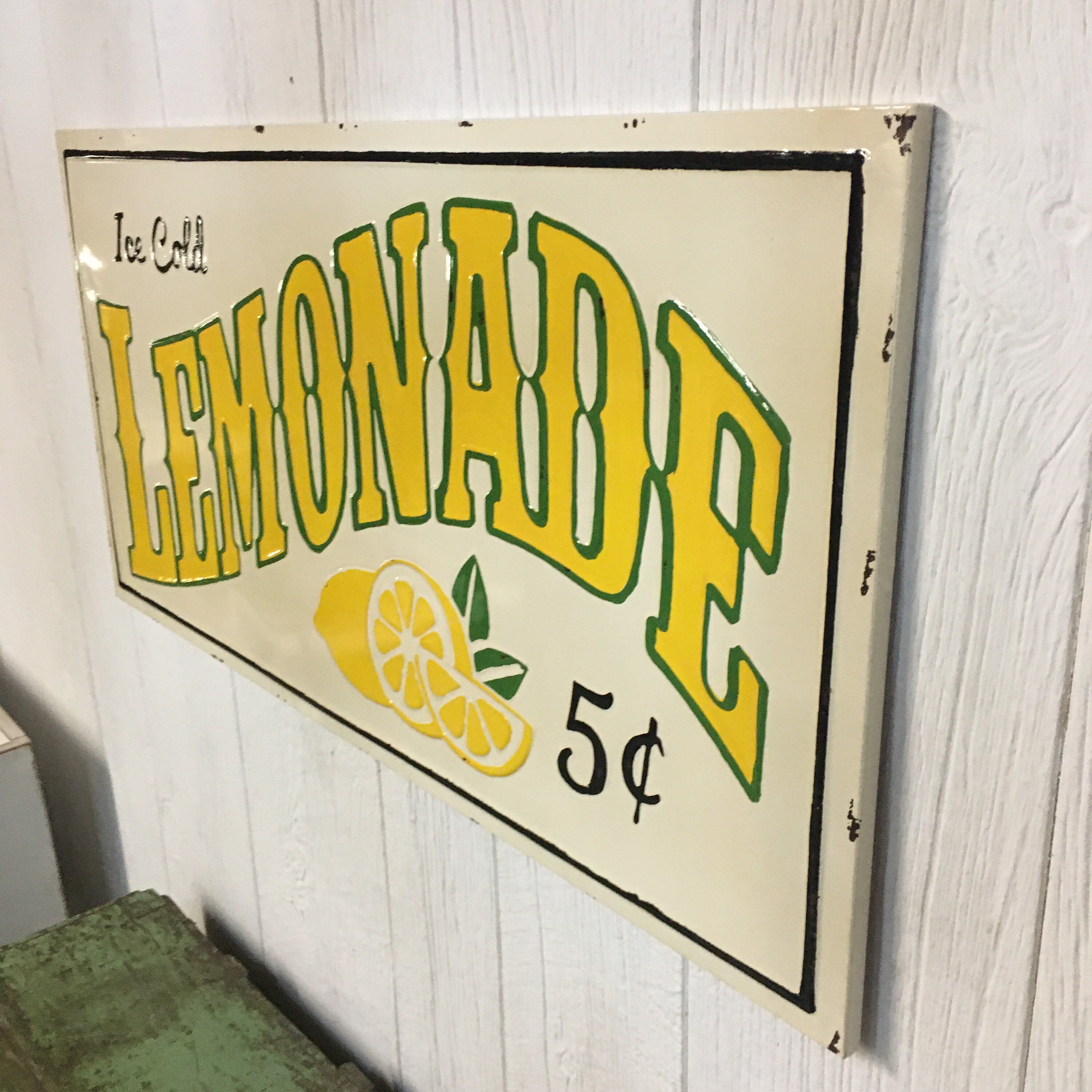 Large Ice Cold Lemonade Metal Sign Vintage Style Stand General | Etsy