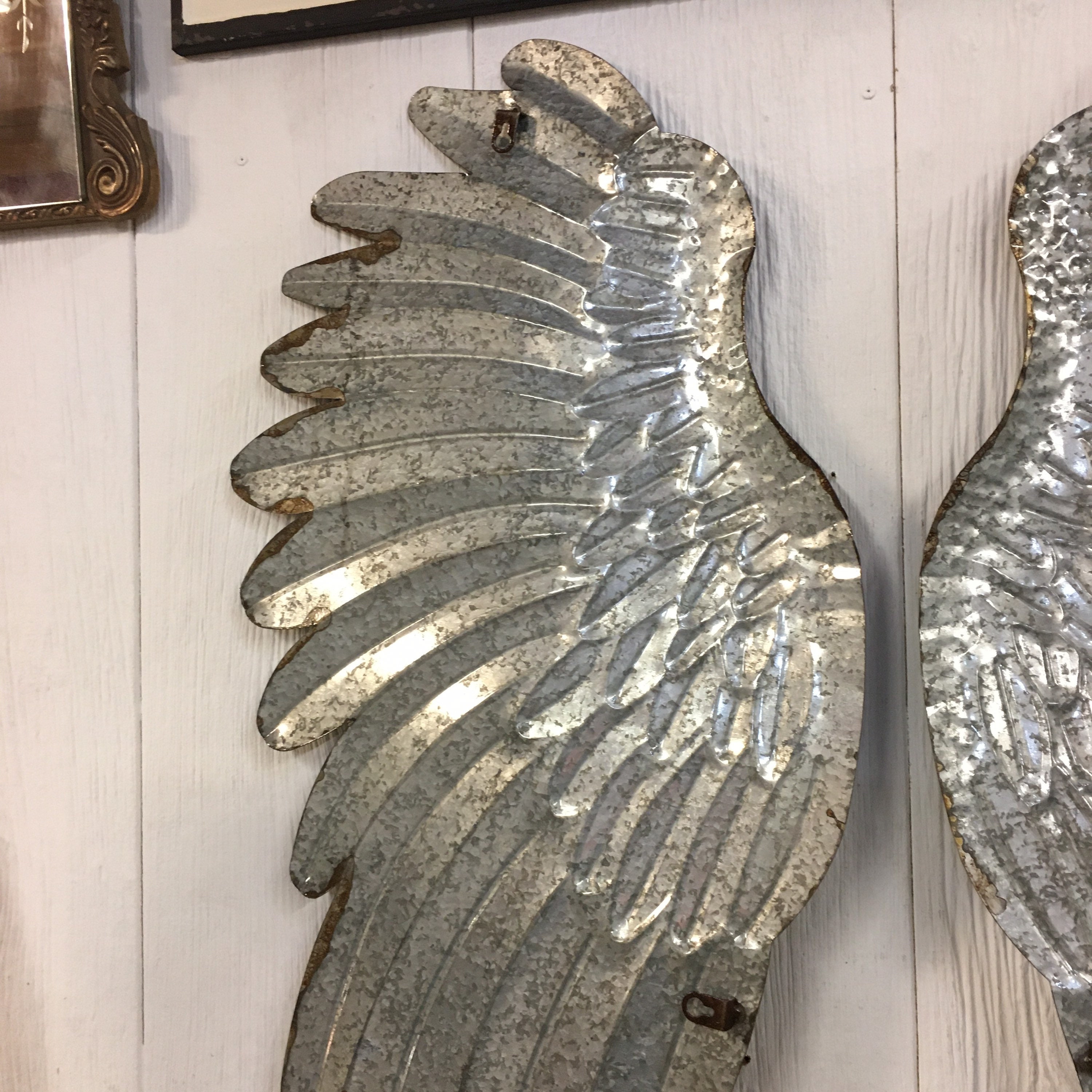 Large 43 Set of Galvanized Metal Angel Wings Pair Rustic - Etsy