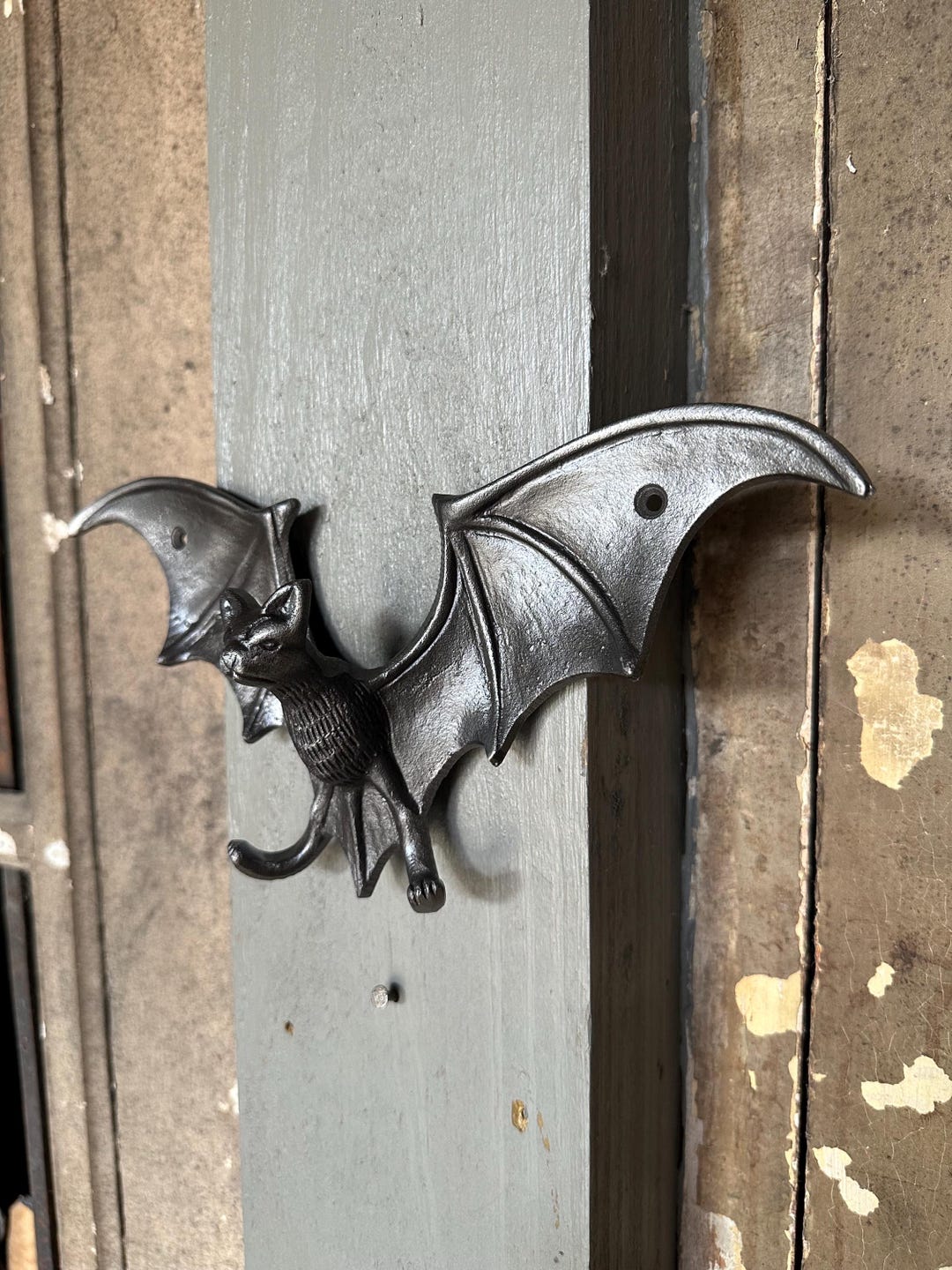 Large Cast Iron Bat Hanger Hooks Life-size Spooky Gothic - Etsy