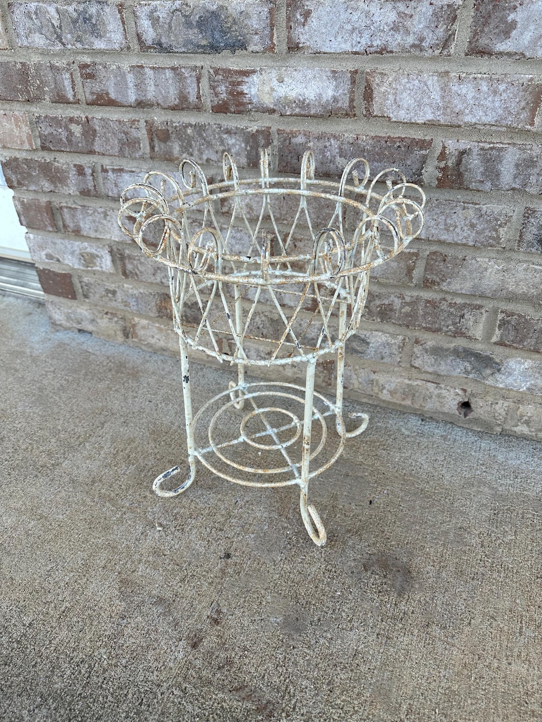 Rustic Metal 15” Iron Planter Plant Stand Vintage Antique Style Garden ...