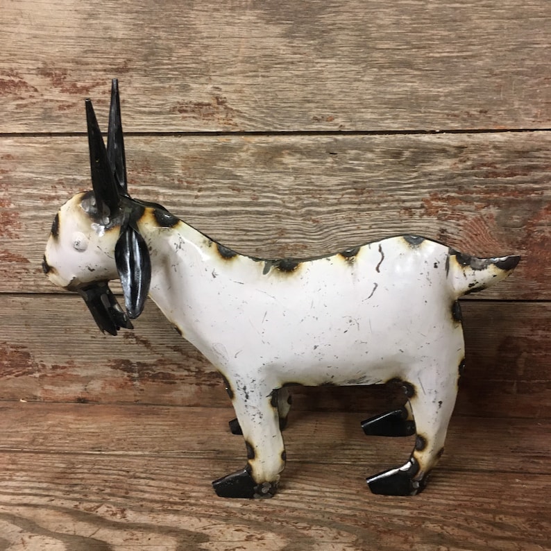 Cute Hand-made Metal Goat Statue Figurine Folk Art Farmhouse - Etsy