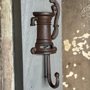 Cast Iron Well Water Pump Wall Hanger Hook Vintage Antique Style Hat ...
