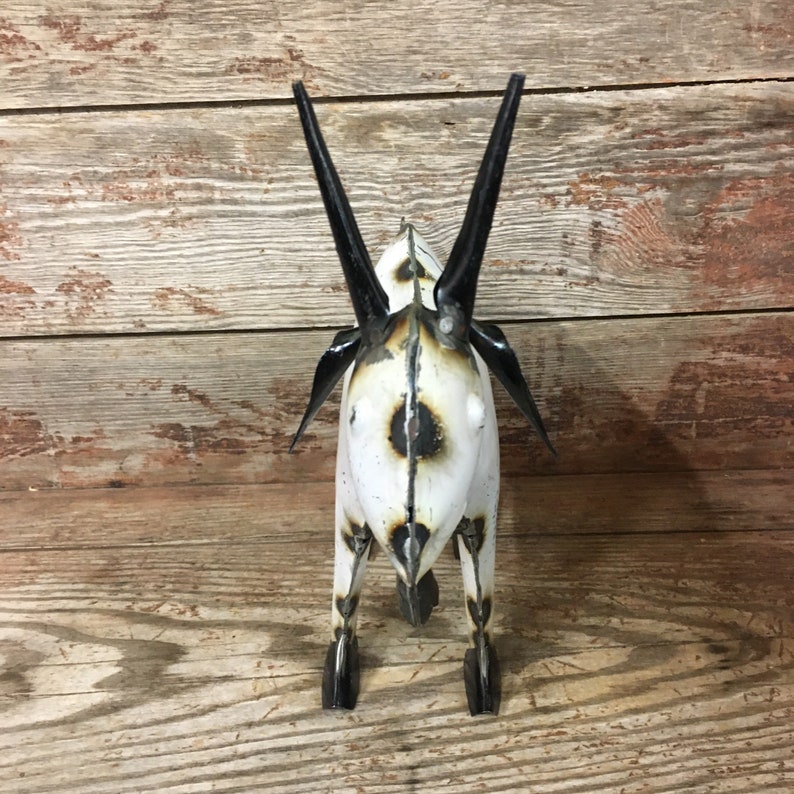 Cute Hand-made Metal Goat Statue Figurine Folk Art Farmhouse Shic Baby ...