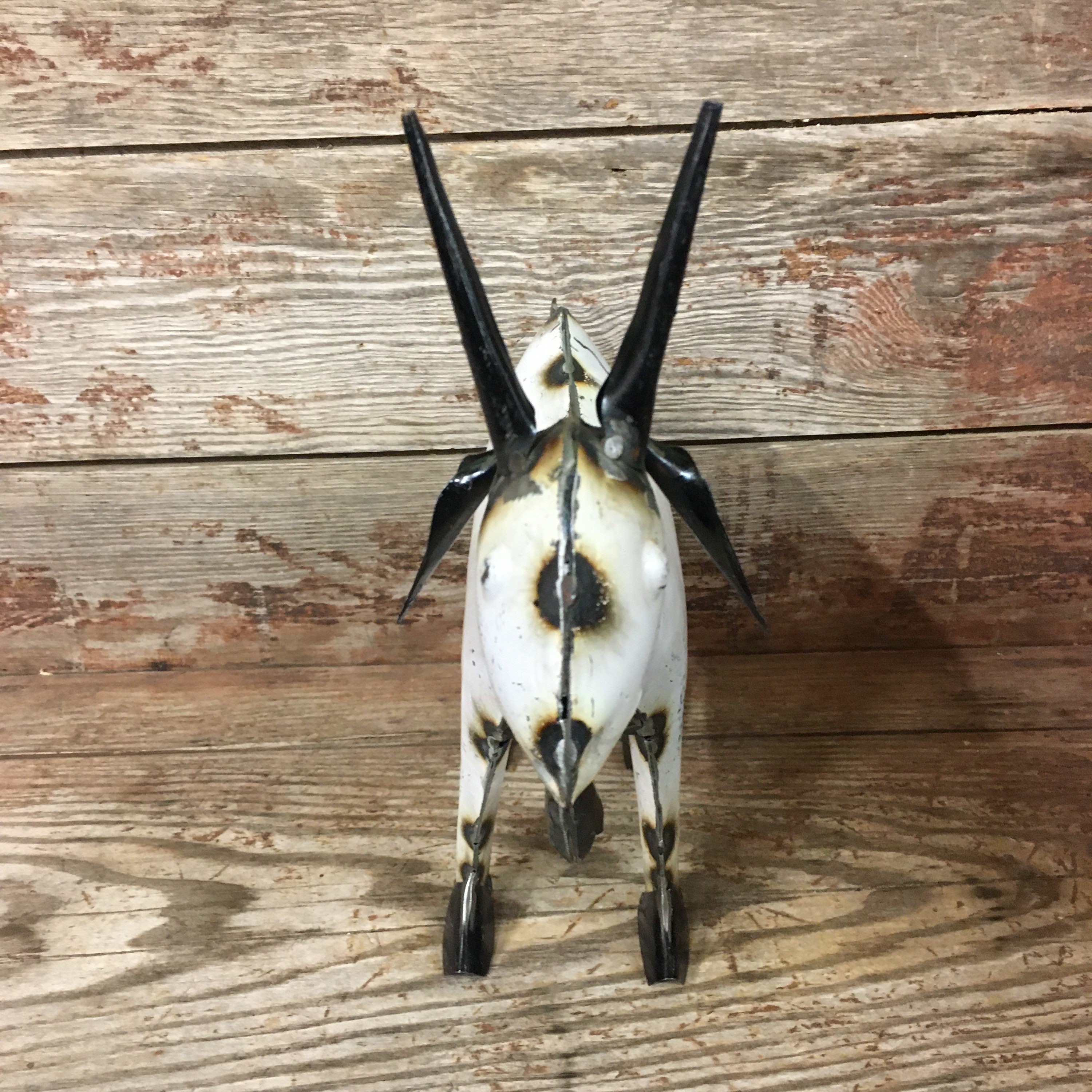 Cute Hand-made Metal Goat Statue Figurine Folk Art Farmhouse Shic Baby ...