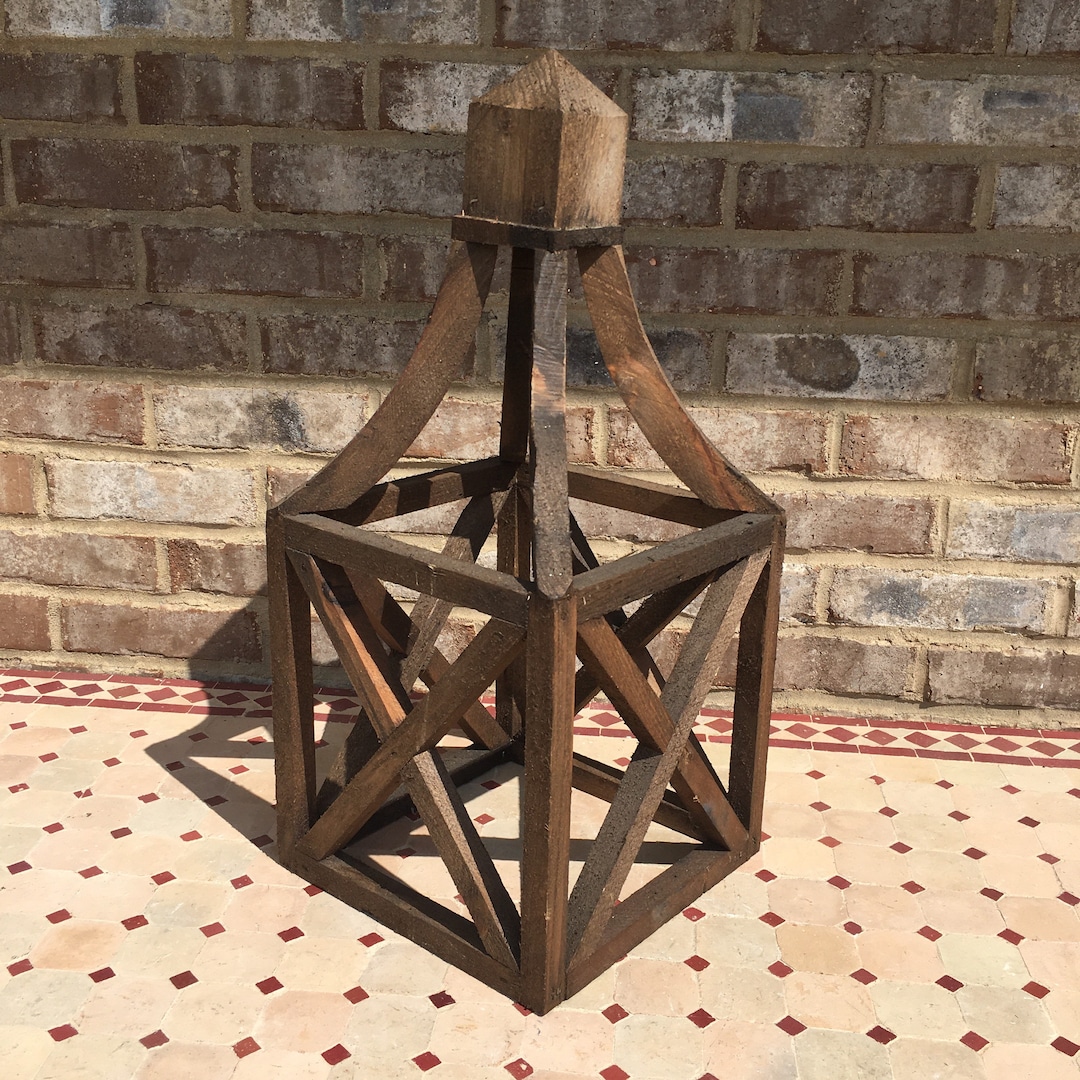 Beautiful Handmade Square Wooden Lantern Display - Natural Stained - Etsy