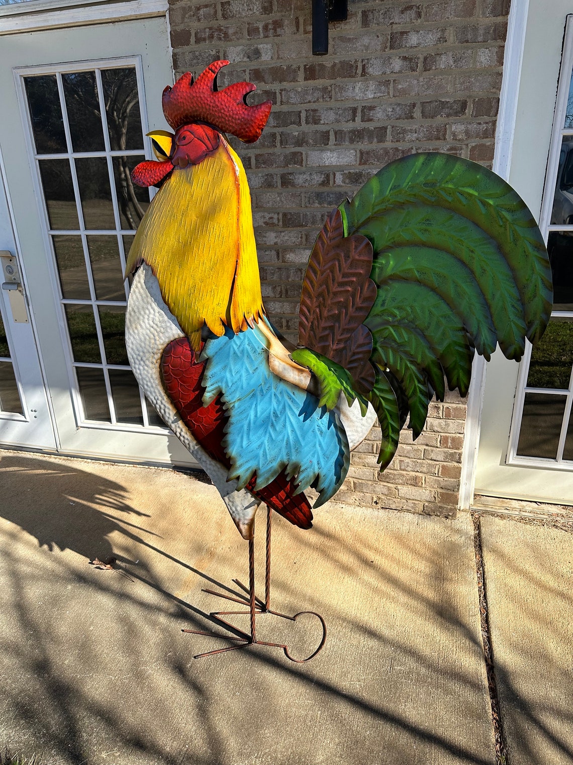 GIANT 5 Ft Tall Rooster Metal Statue Garden Art Yard Chicken - Etsy