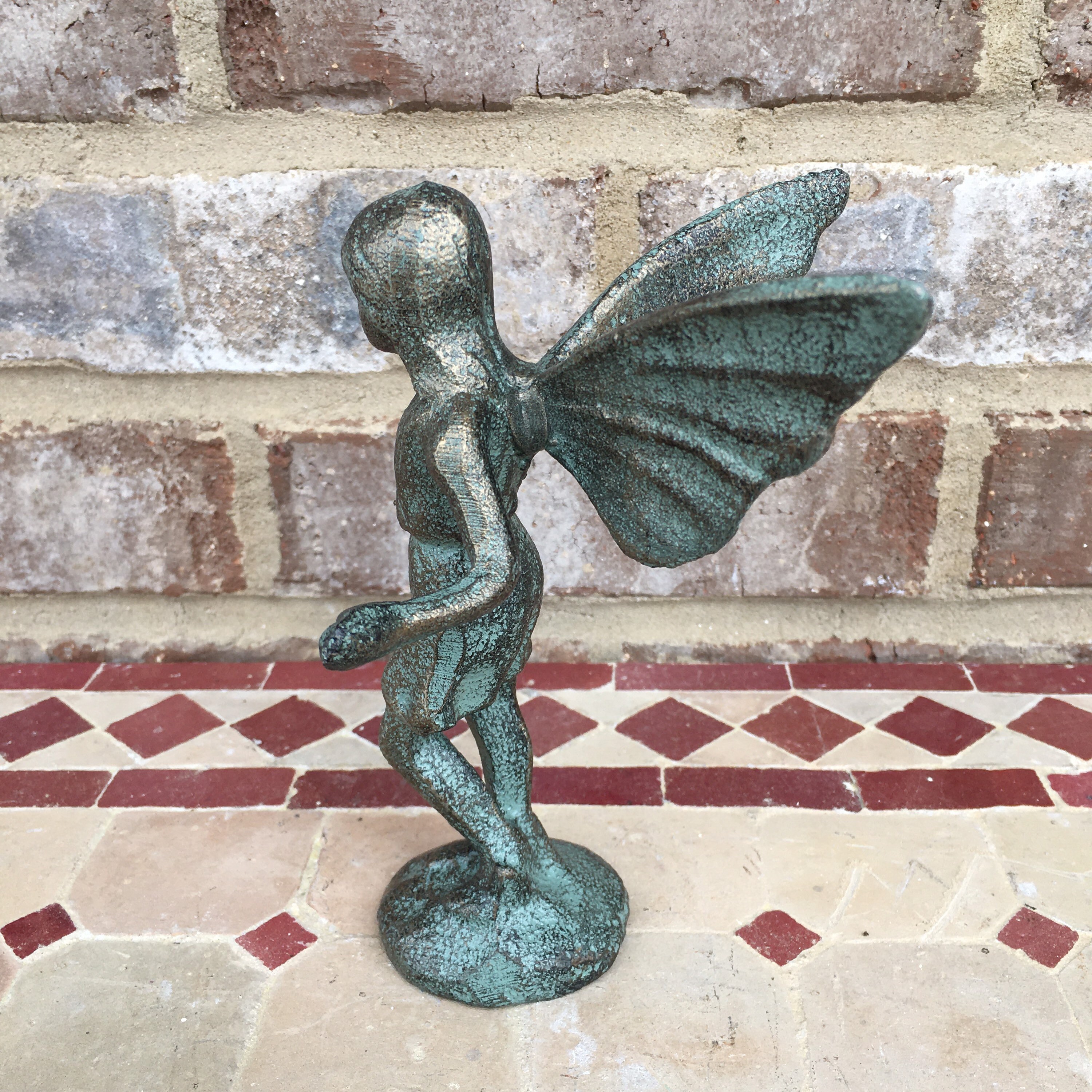 6 Cast Iron Verdigris Green Fairy Statue Angel Wings Antiqued - Etsy