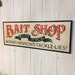 Large Metal Bait Shop Sign Beer Ice Tackle Minnows Rustic Worms Lake ...